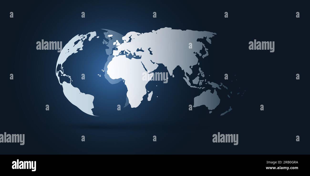 Earth Globe and World Map Design Layout - Global Business, Technology ...