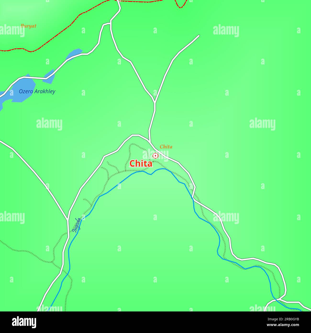 Map of Chita City in Russia Stock Photo - Alamy