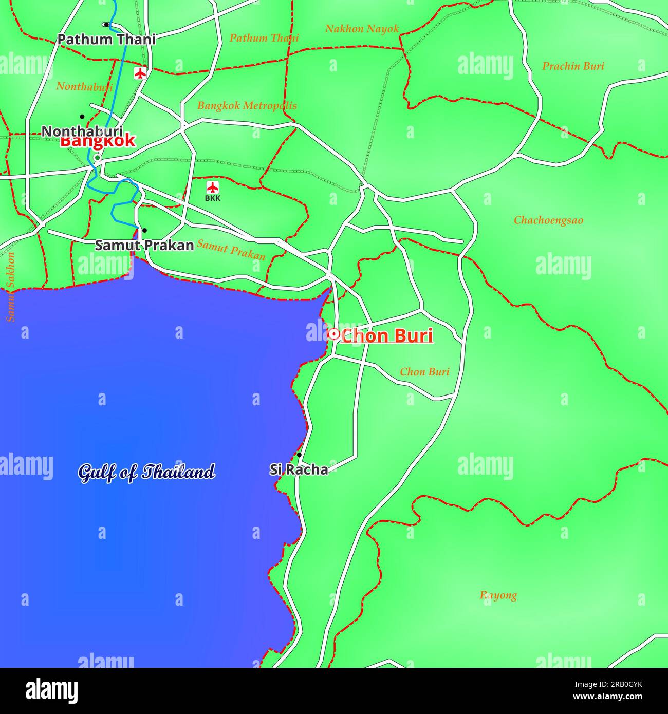 Map of chon buri hi-res stock photography and images - Alamy