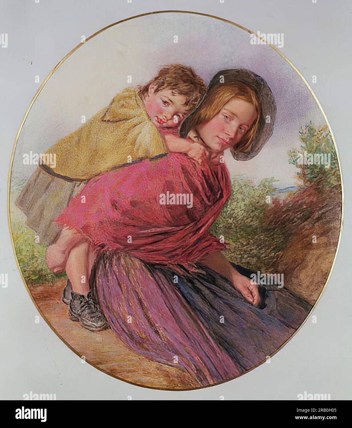 Mother and child by William Henry Hunt Stock Photo - Alamy