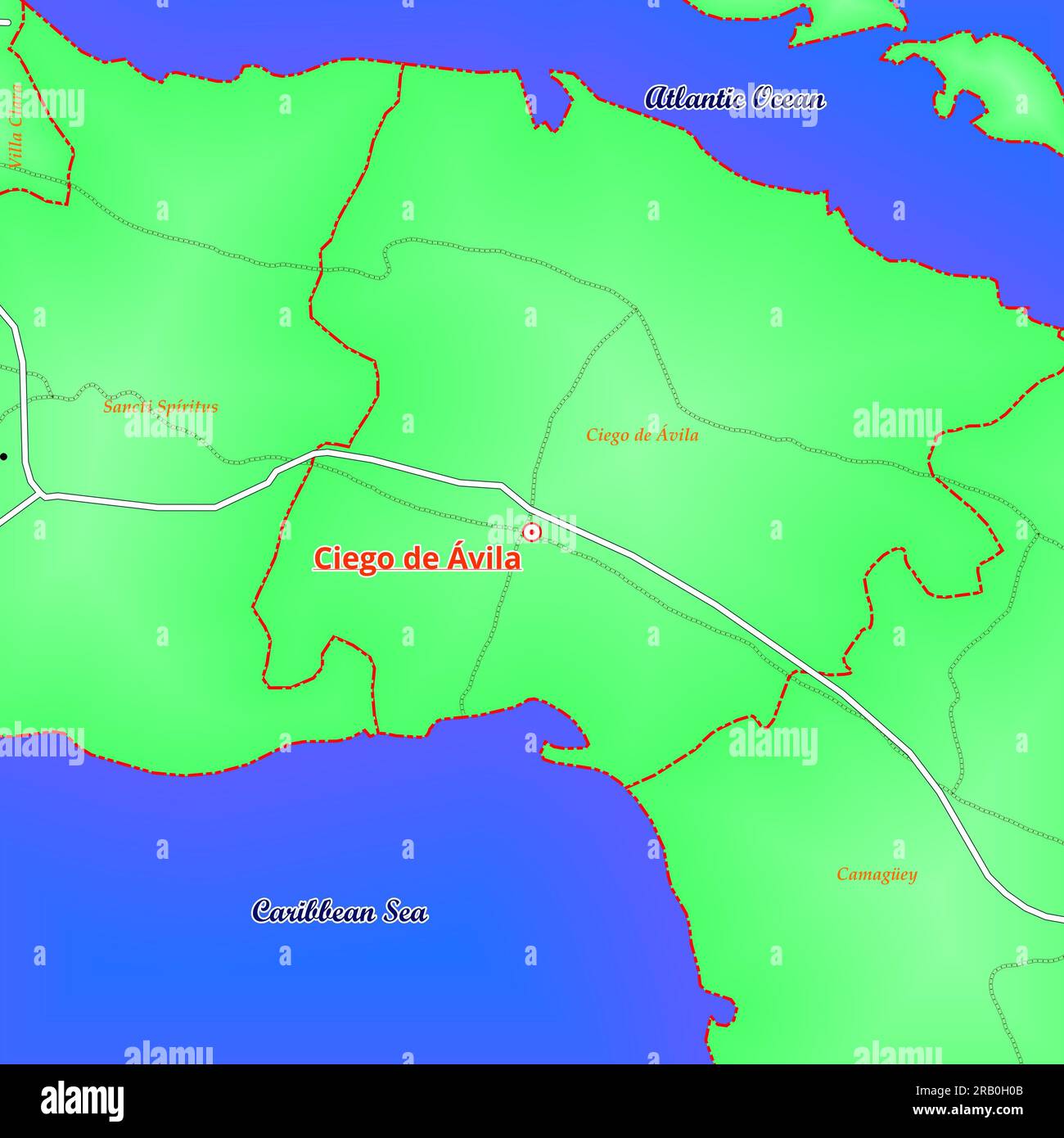 Map of Ciego de Ávila City in Cuba Stock Photo - Alamy