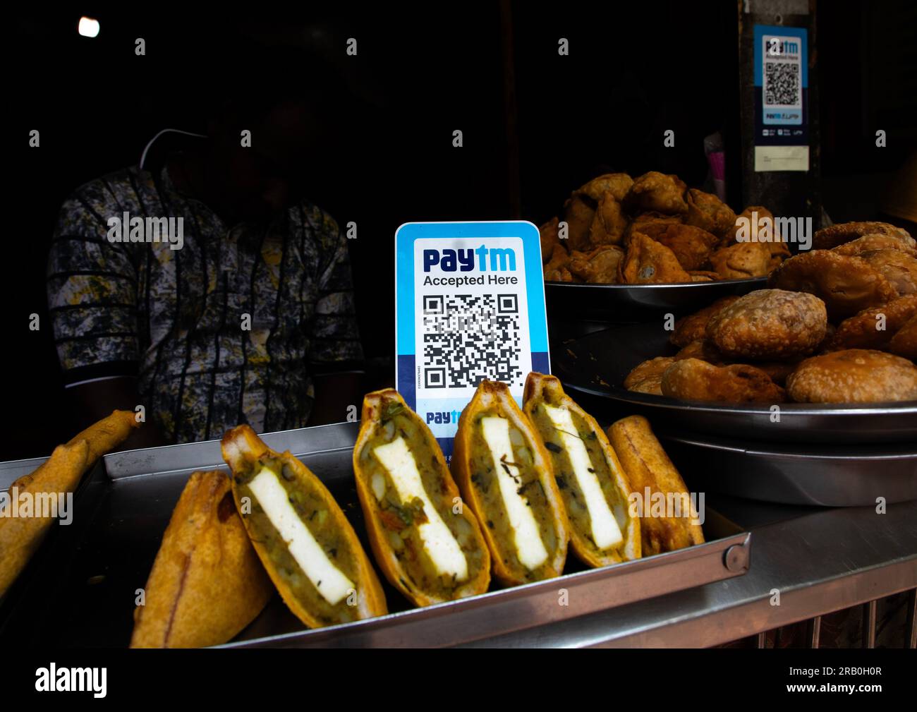 Paytm billboard in a shop in old Delhi, Delhi, New Delhi, India Stock ...