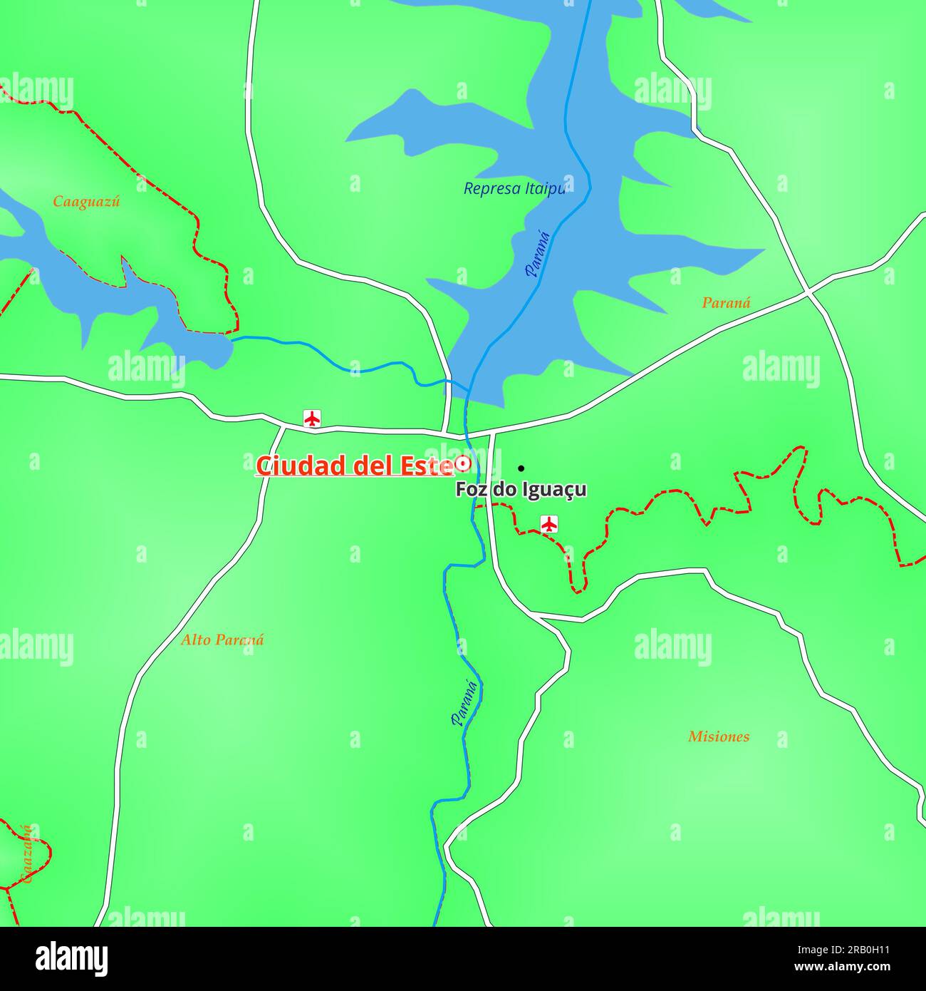 Map of Ciudad del Este City in Paraguay Stock Photo - Alamy