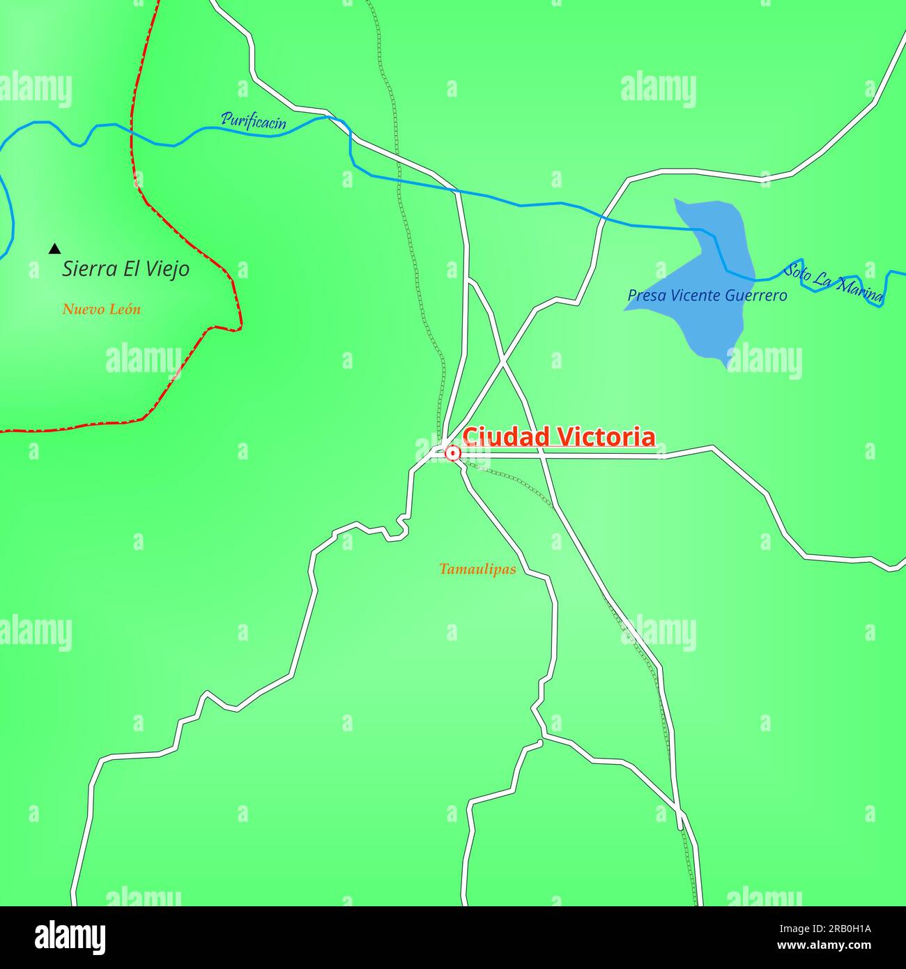 Map of Ciudad Victoria City in Mexico Stock Photo - Alamy