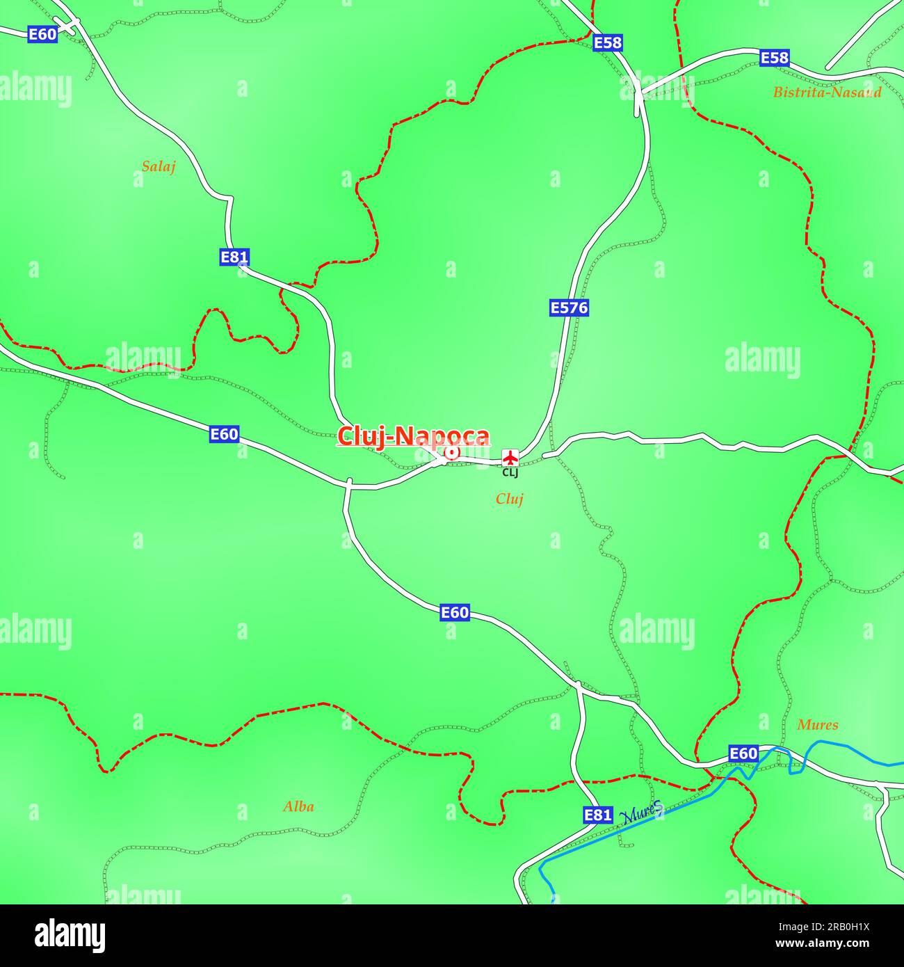 Map of Cluj-Napoca City in Romania Stock Photo - Alamy