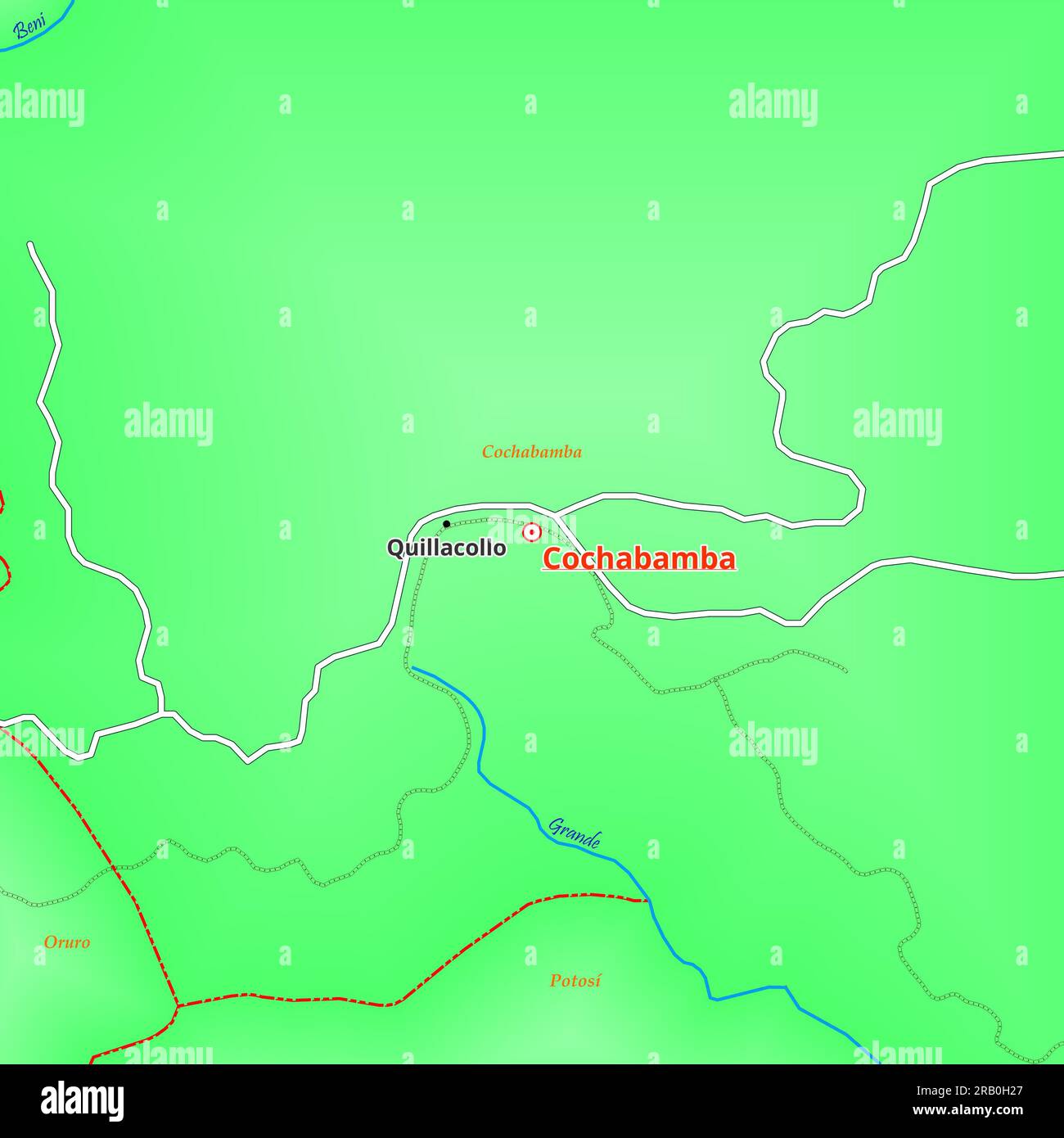 Map of Cochabamba City in Bolivia Stock Photo - Alamy