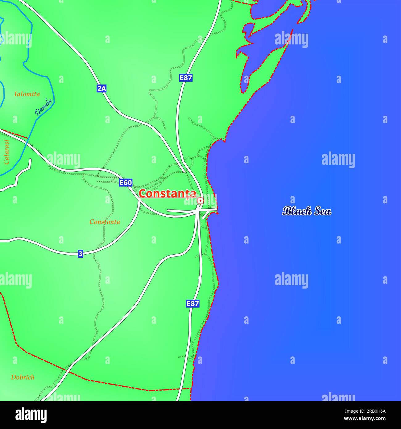 Map of Constanța City in Romania Stock Photo - Alamy