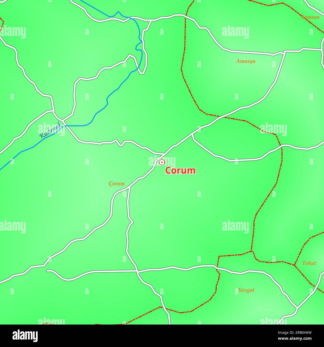 Map of Corum City in Turkey Stock Photo - Alamy