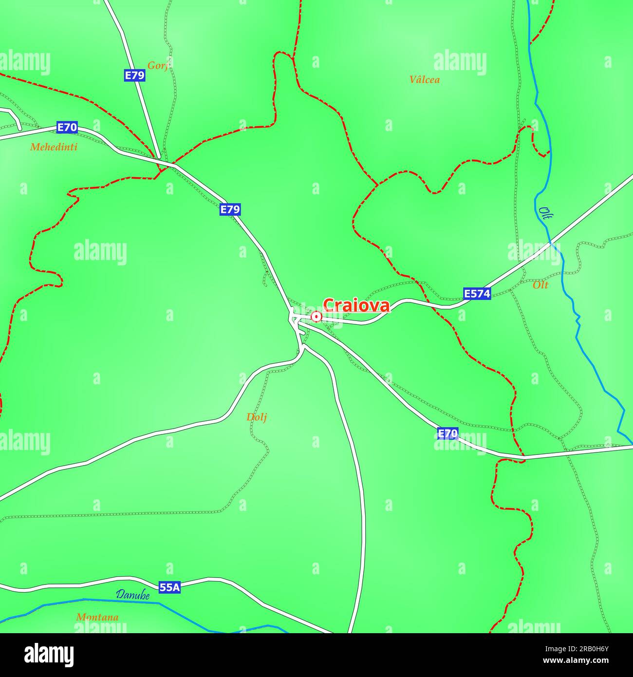 Map of Craiova City in Romania Stock Photo - Alamy