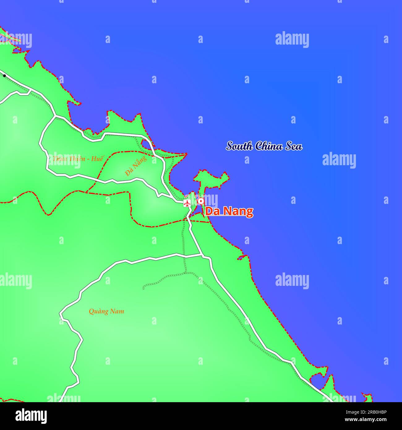 Map of Da Nang City in Vietnam Stock Photo - Alamy