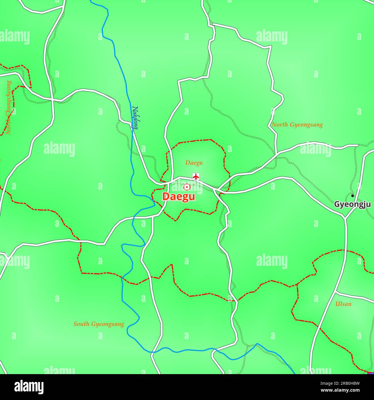 Map of Daegu City in South Korea Stock Photo - Alamy