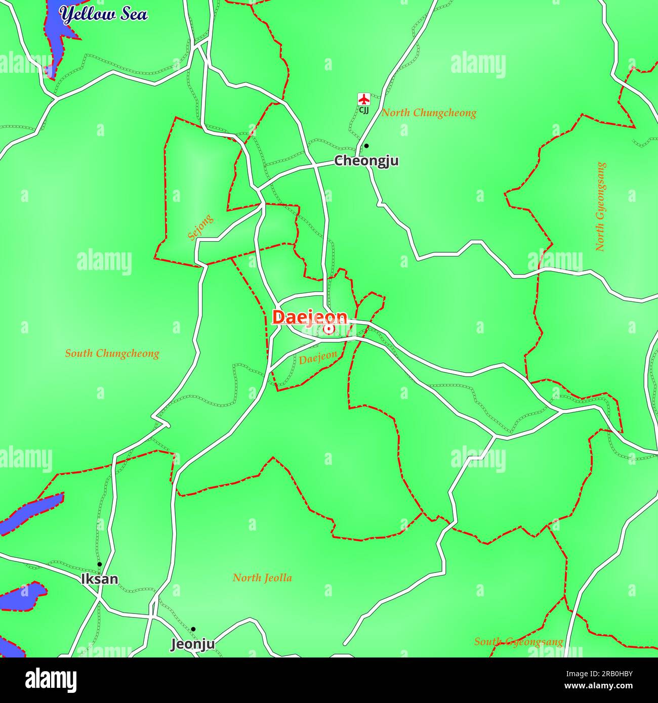 Map of Daejeon City in South Korea Stock Photo - Alamy