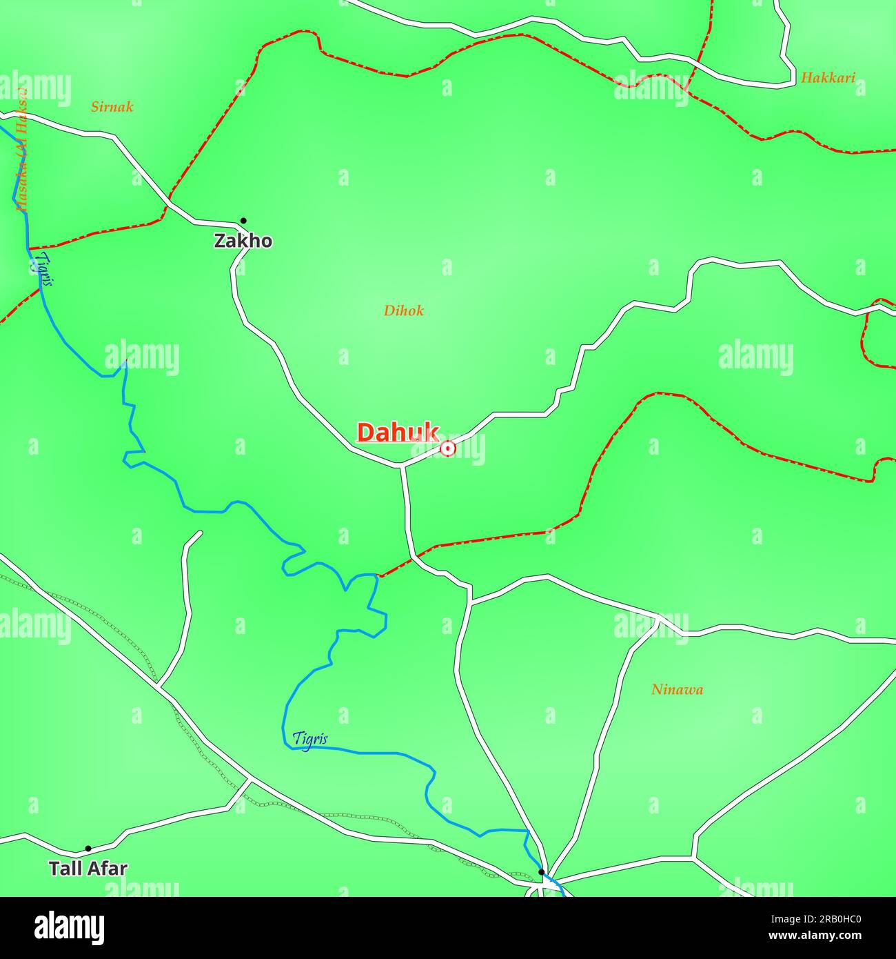 Map of Dahuk City in Iraq Stock Photo - Alamy