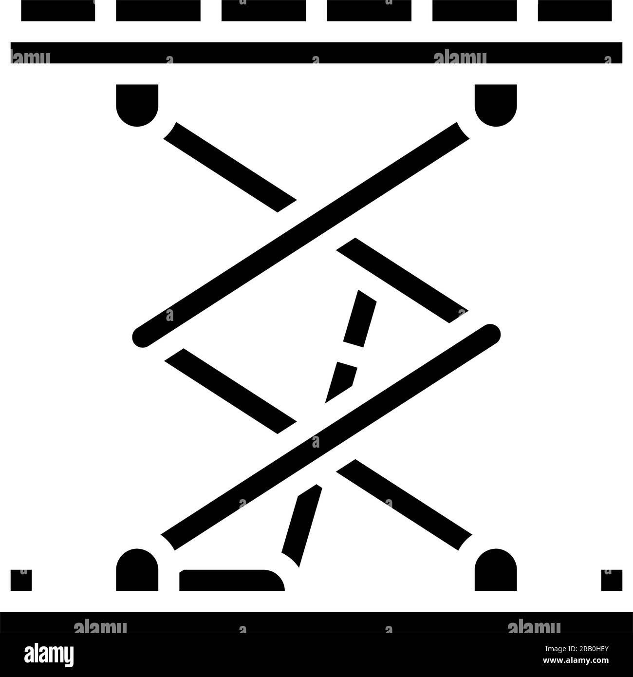 Hydraulic Lift Platform Civil Engineer Glyph Icon Vector Illustration