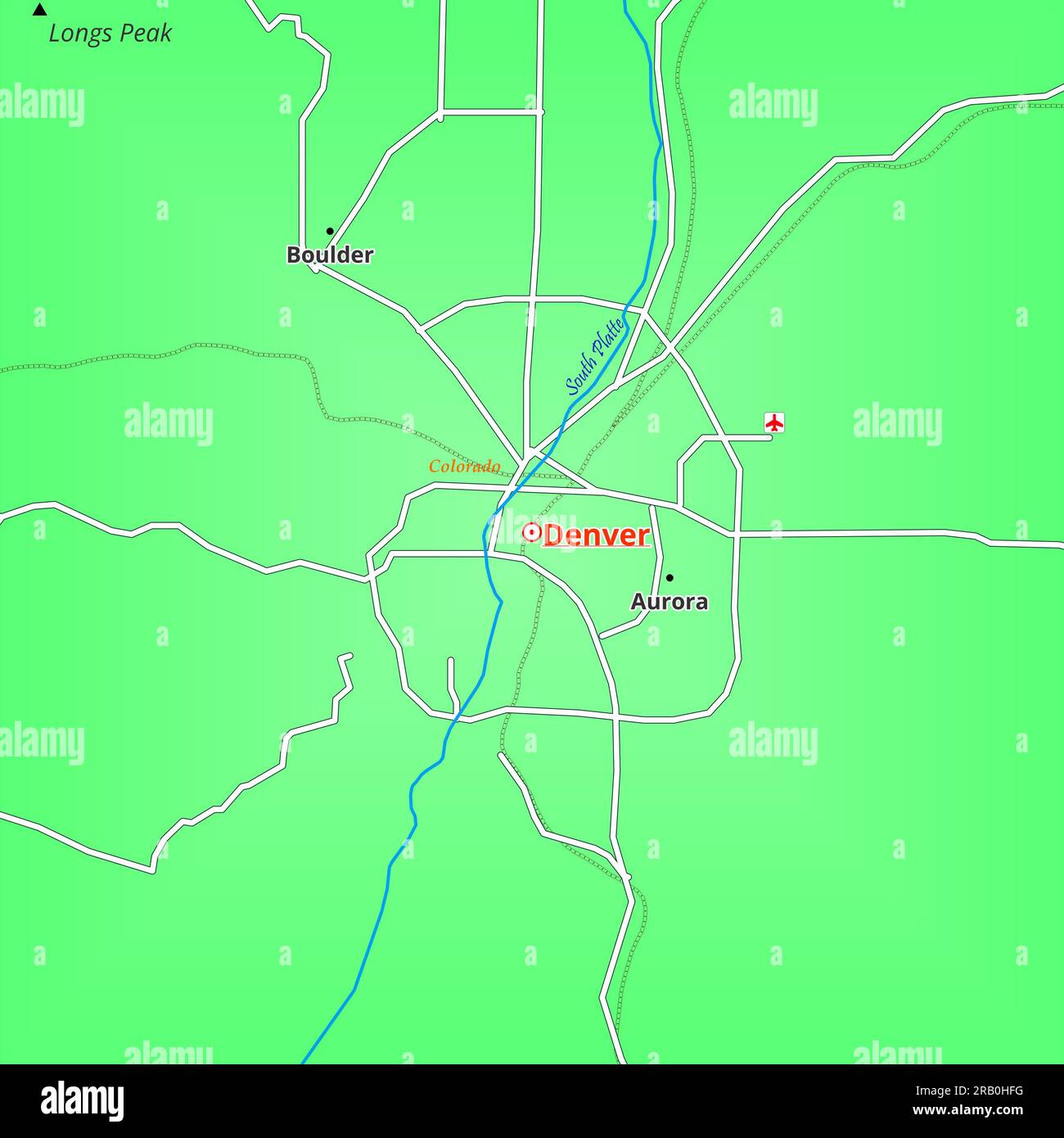 Denver map hi-res stock photography and images - Alamy