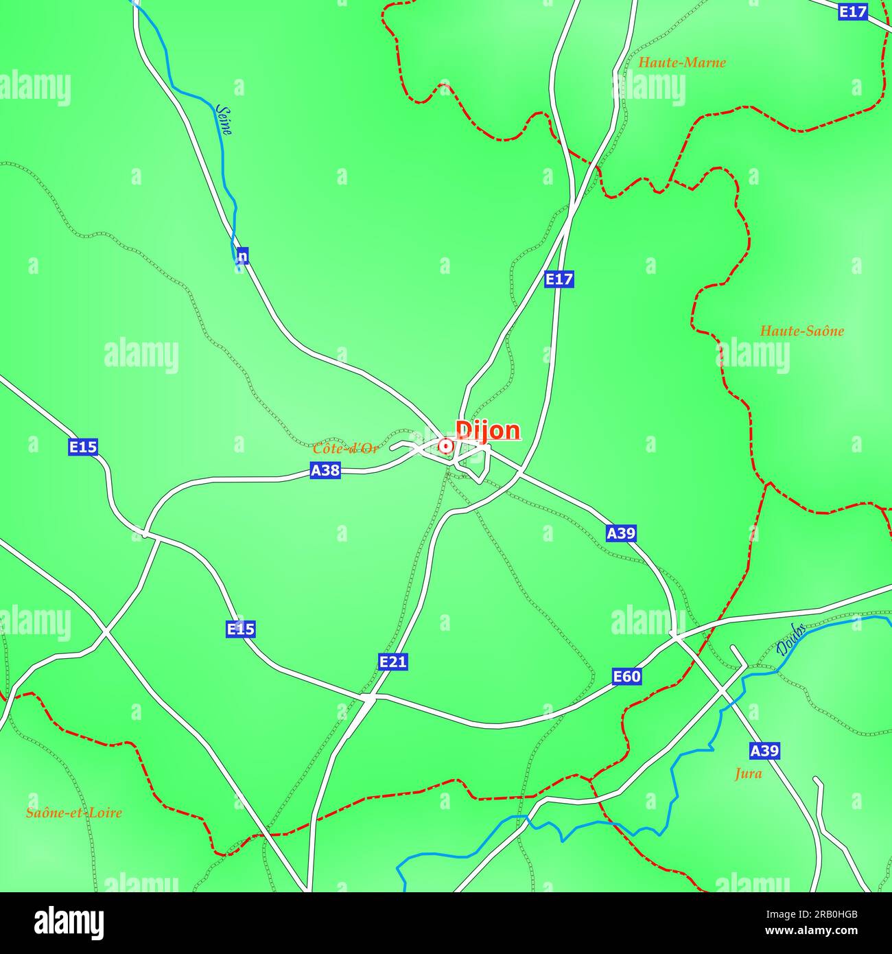 Map of Dijon City in France Stock Photo - Alamy