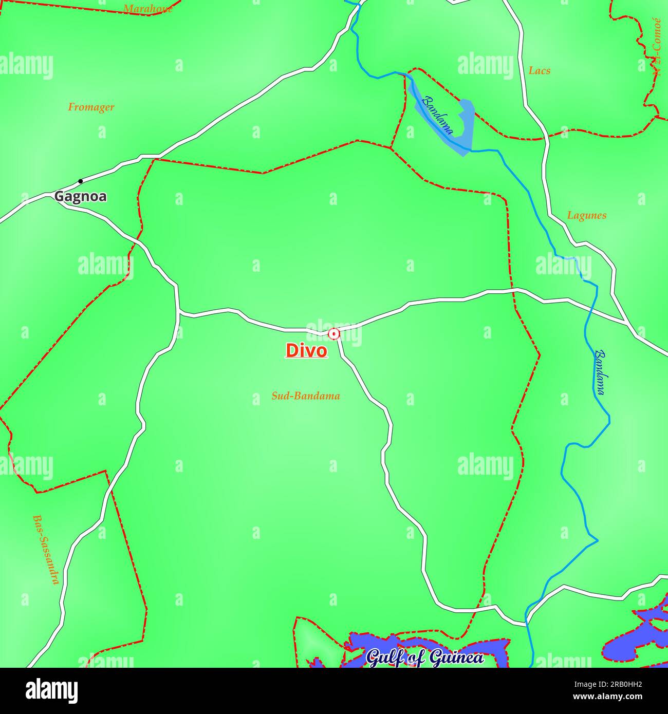 Map of Divo City in Ivory Coast Stock Photo - Alamy