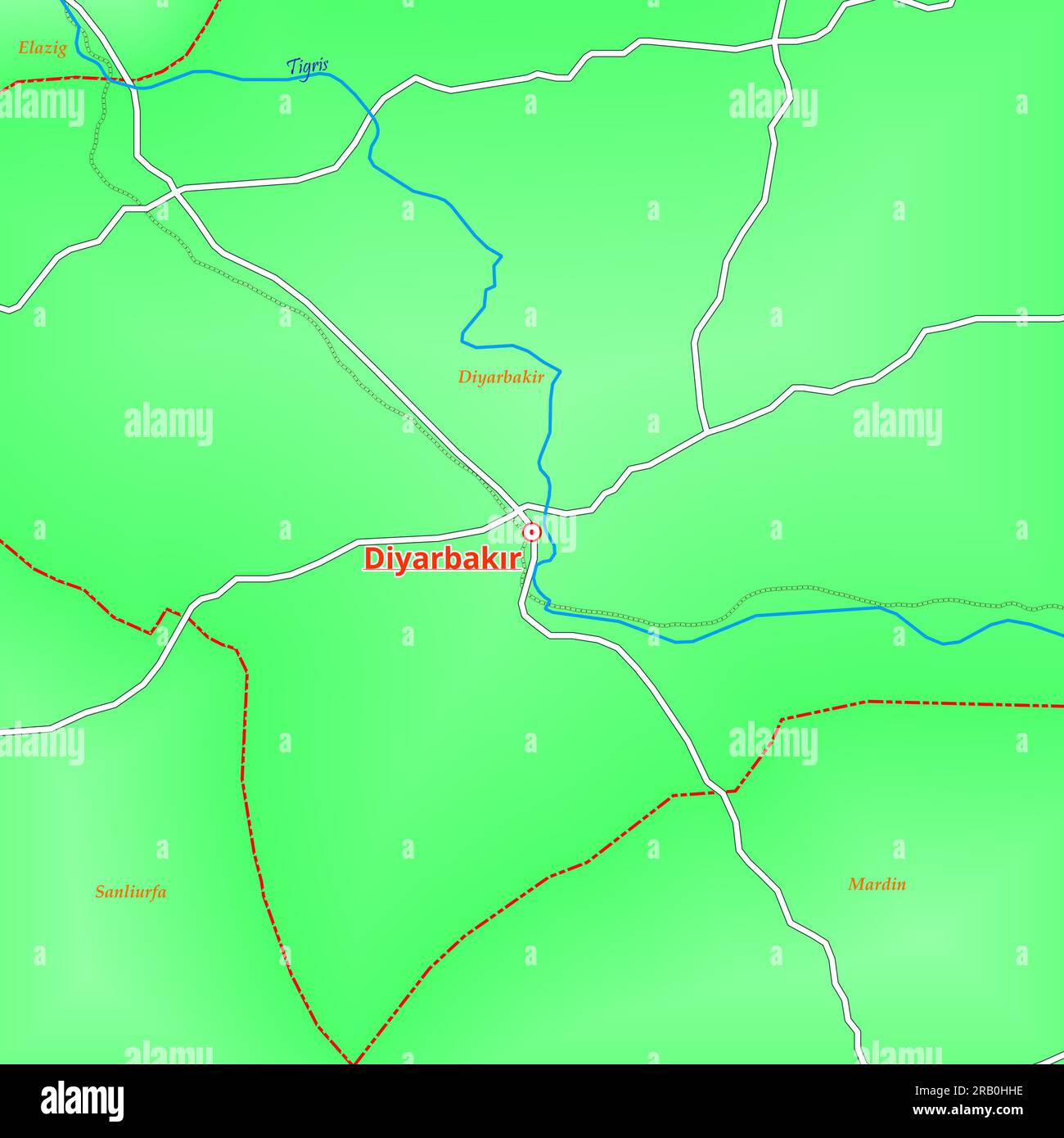 Map of Diyarbakır City in Turkey Stock Photo - Alamy