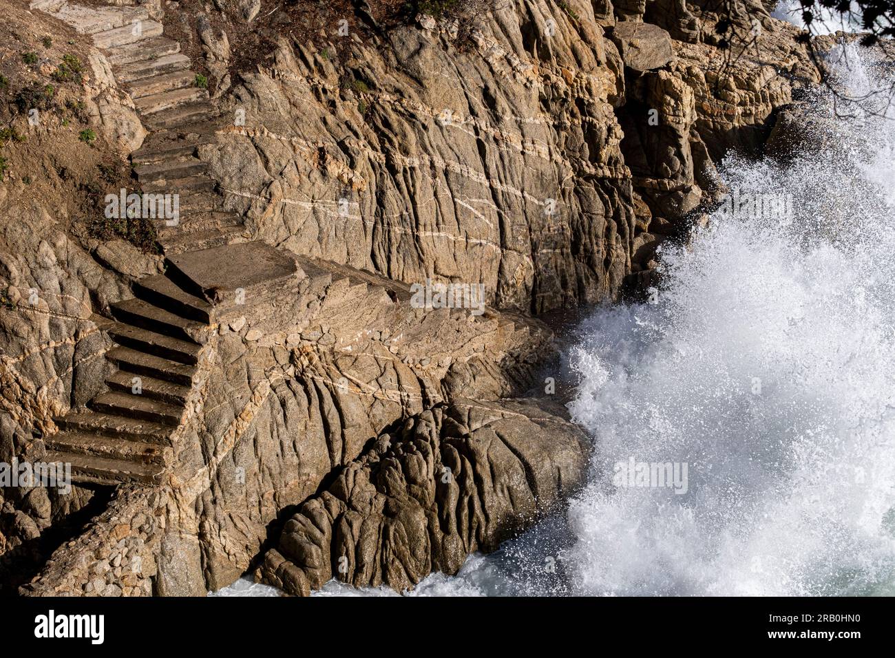 stairs on a cliff in the Mediterranean Stock Photo - Alamy