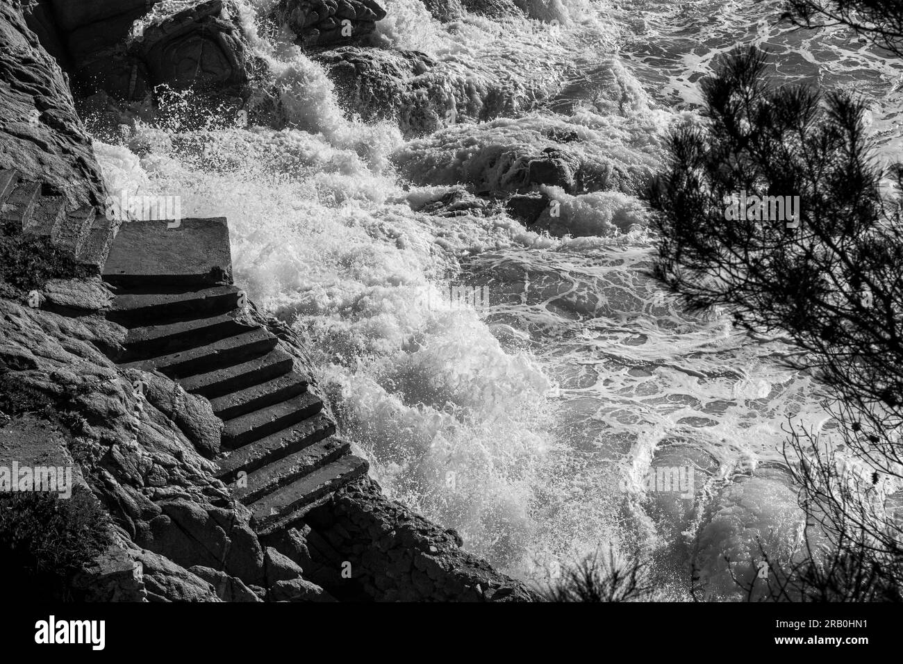 Stairs in water Black and White Stock Photos & Images - Alamy
