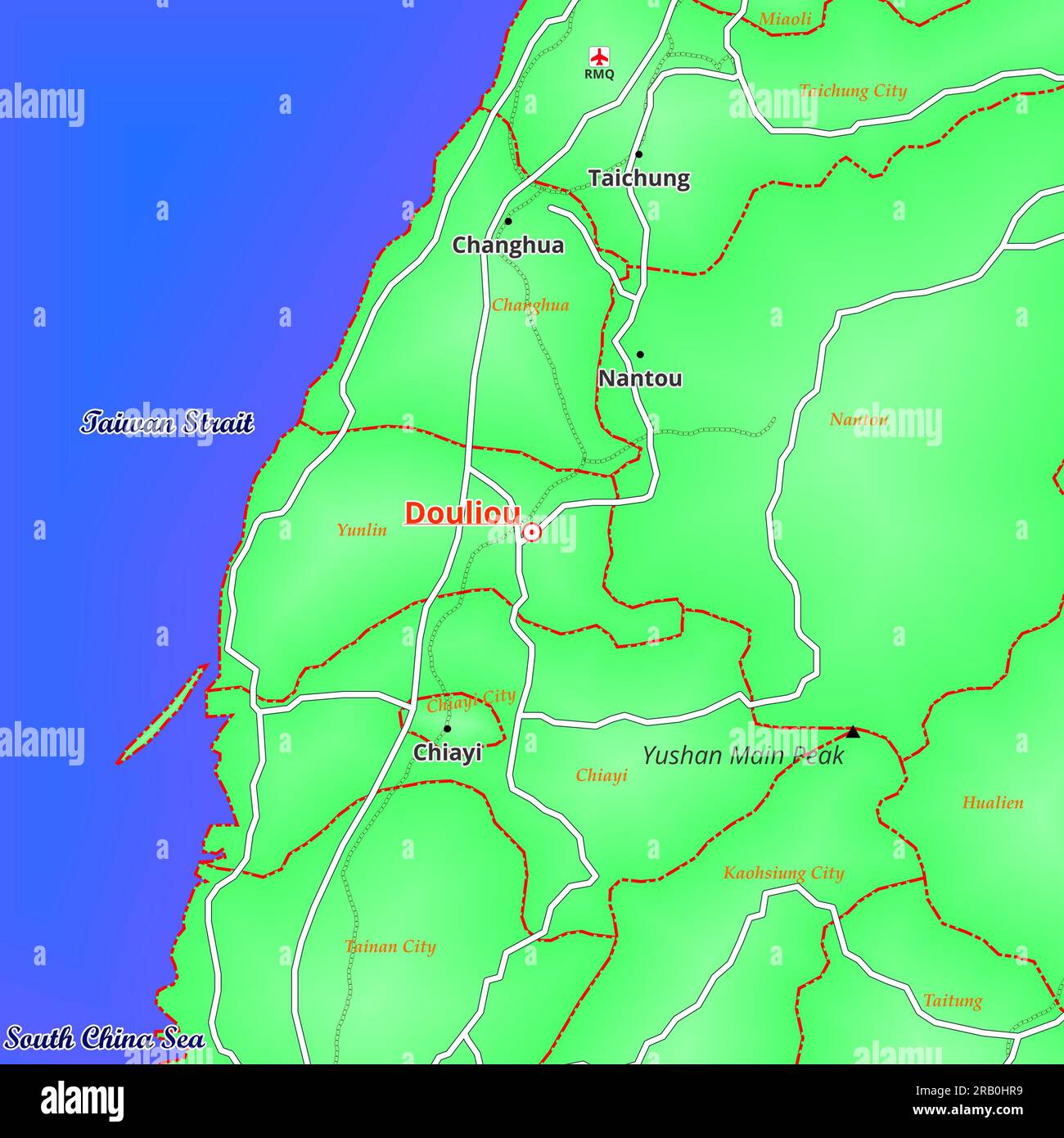 Map of Douliou City in Taiwan Stock Photo - Alamy