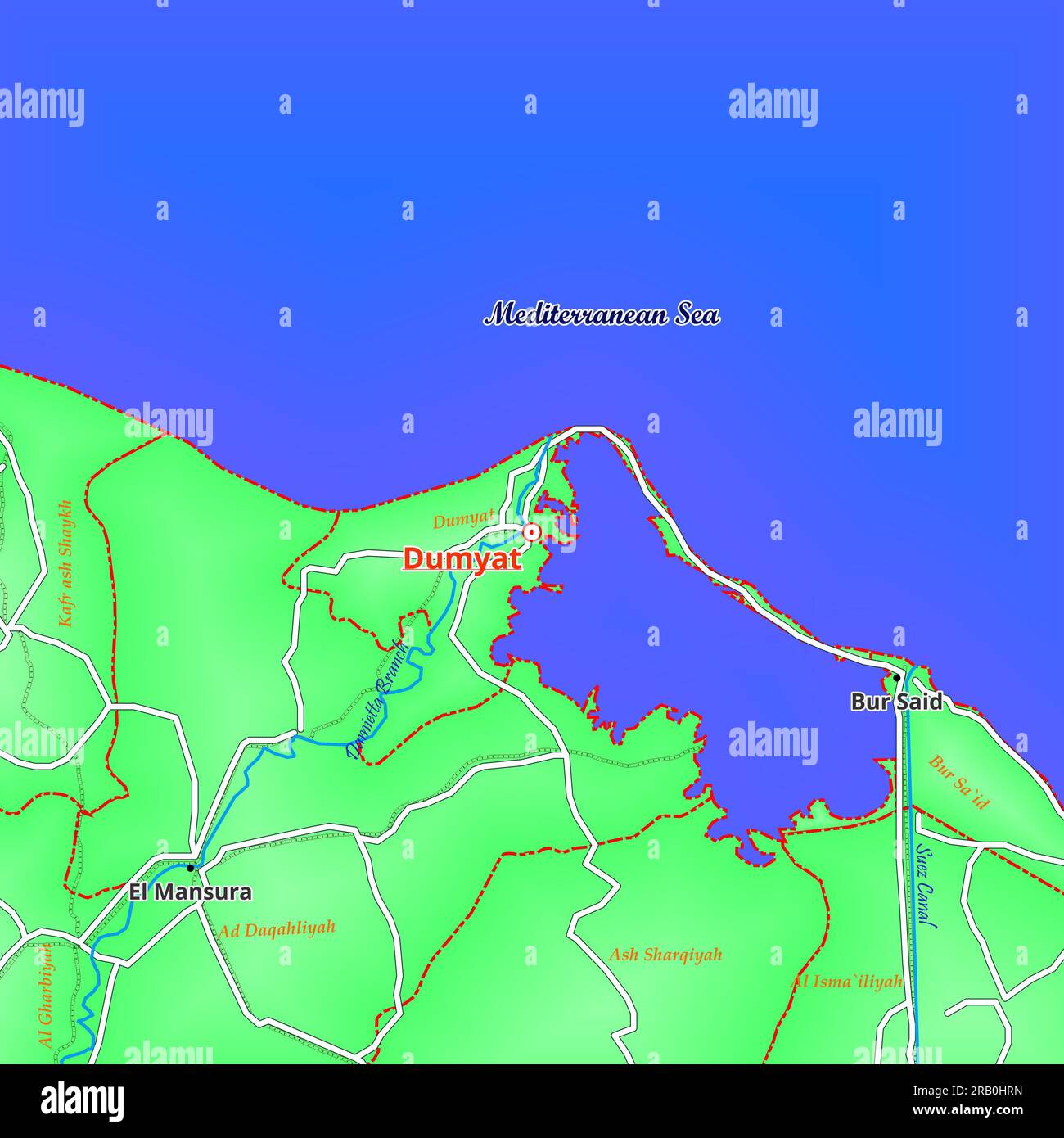 Dumyat city map egypt hi-res stock photography and images - Alamy
