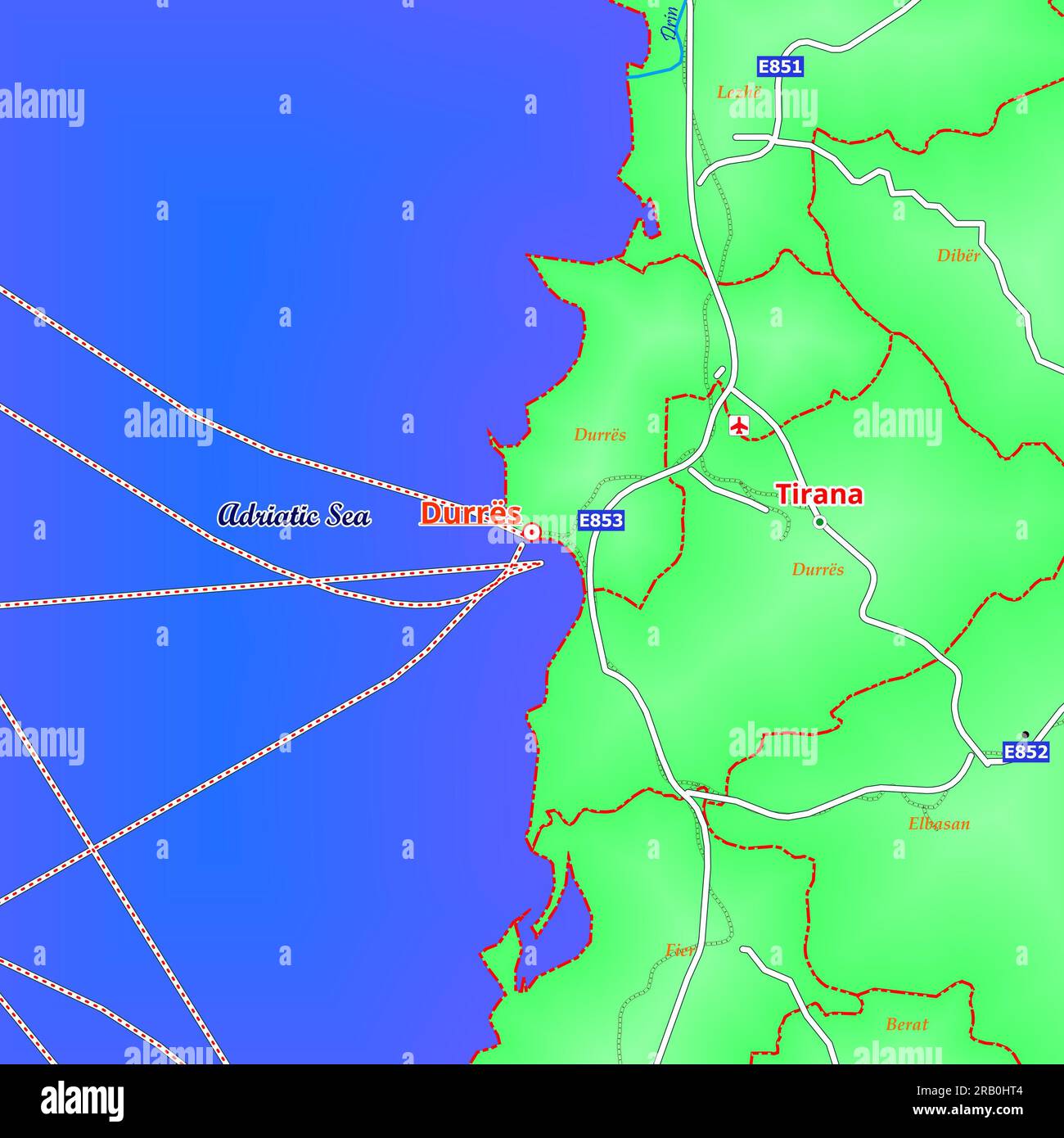 Map of Durrës City in Albania Stock Photo - Alamy