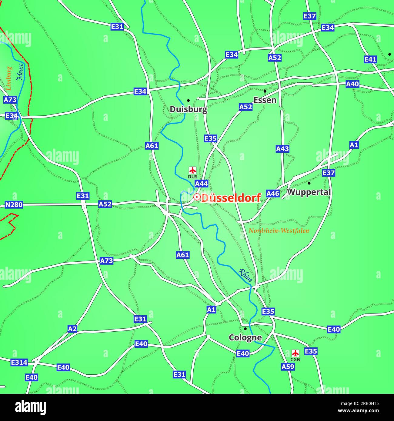 Map of dusseldorf hi-res stock photography and images - Alamy