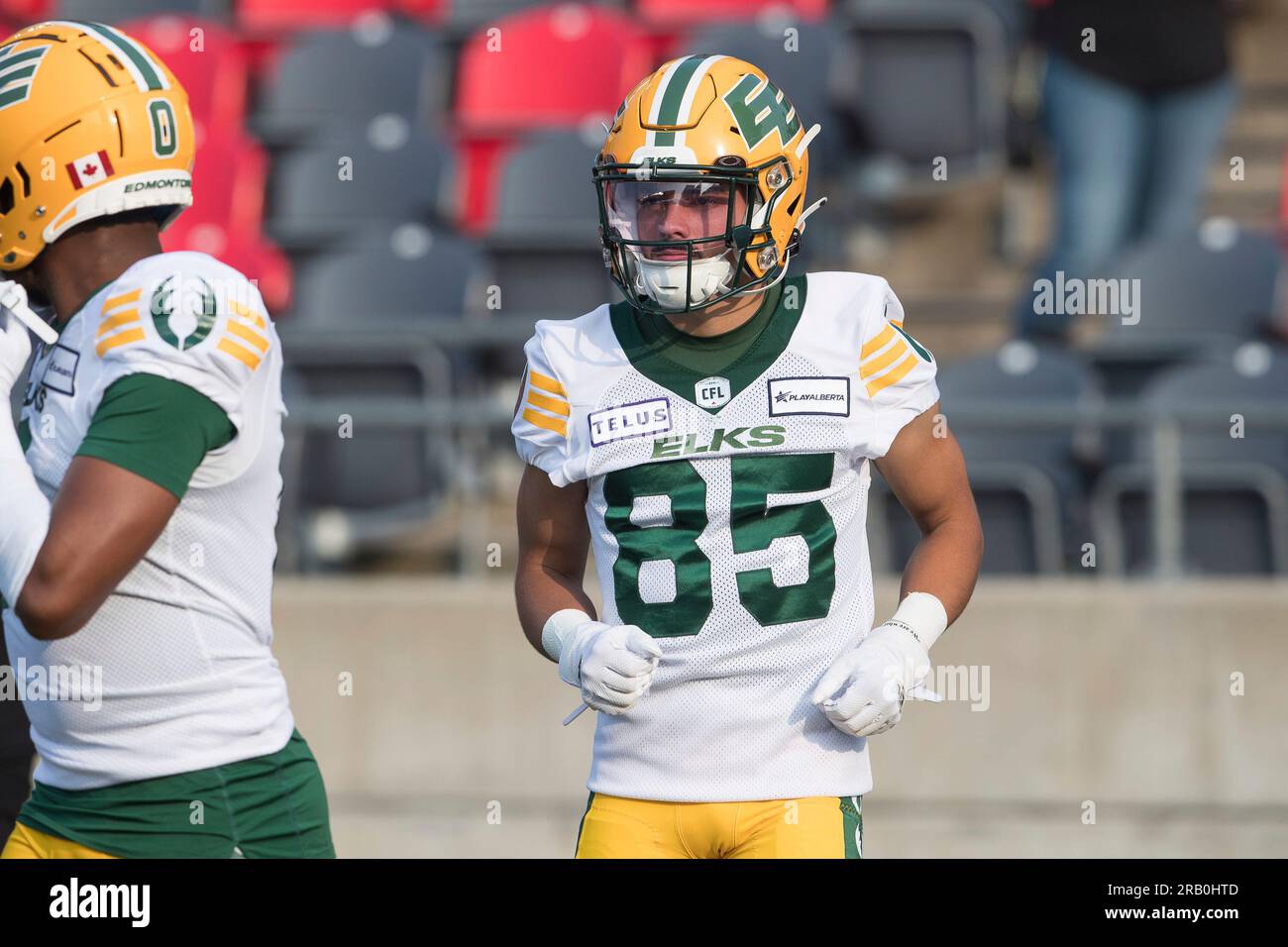 June 30, 2023: Edmonton Elks wide receiver Gavin Cobb (85) during the ...