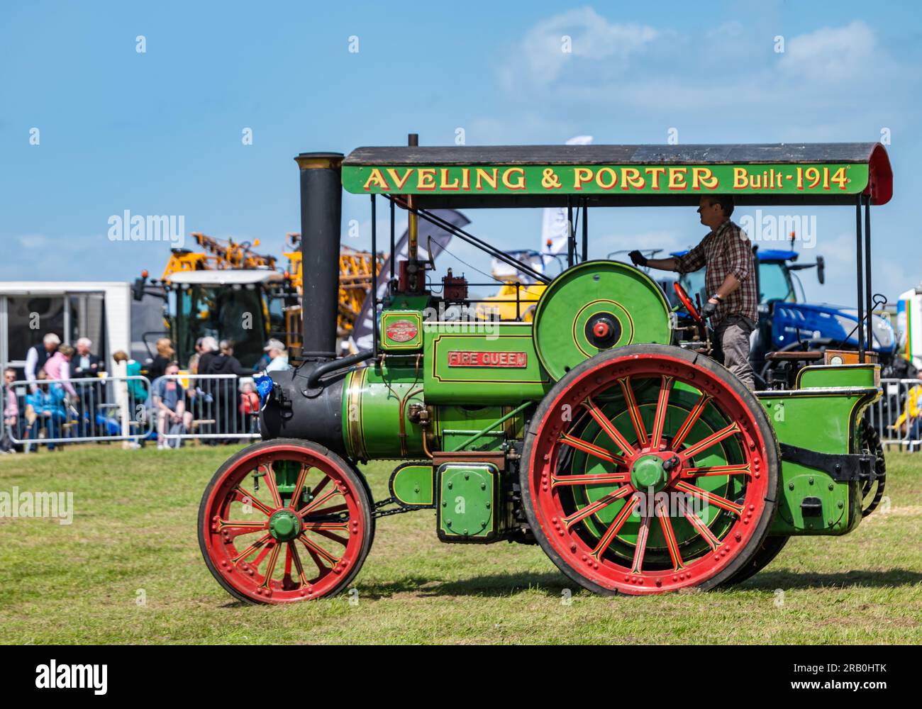 Man driving vintage traction engine at Haddington Agricultural Show ...