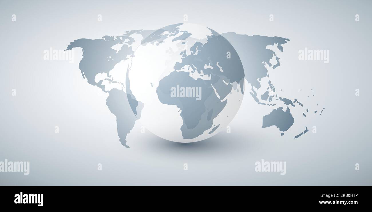 Earth Globe and World Map Design Layout - Global Business, Technology ...