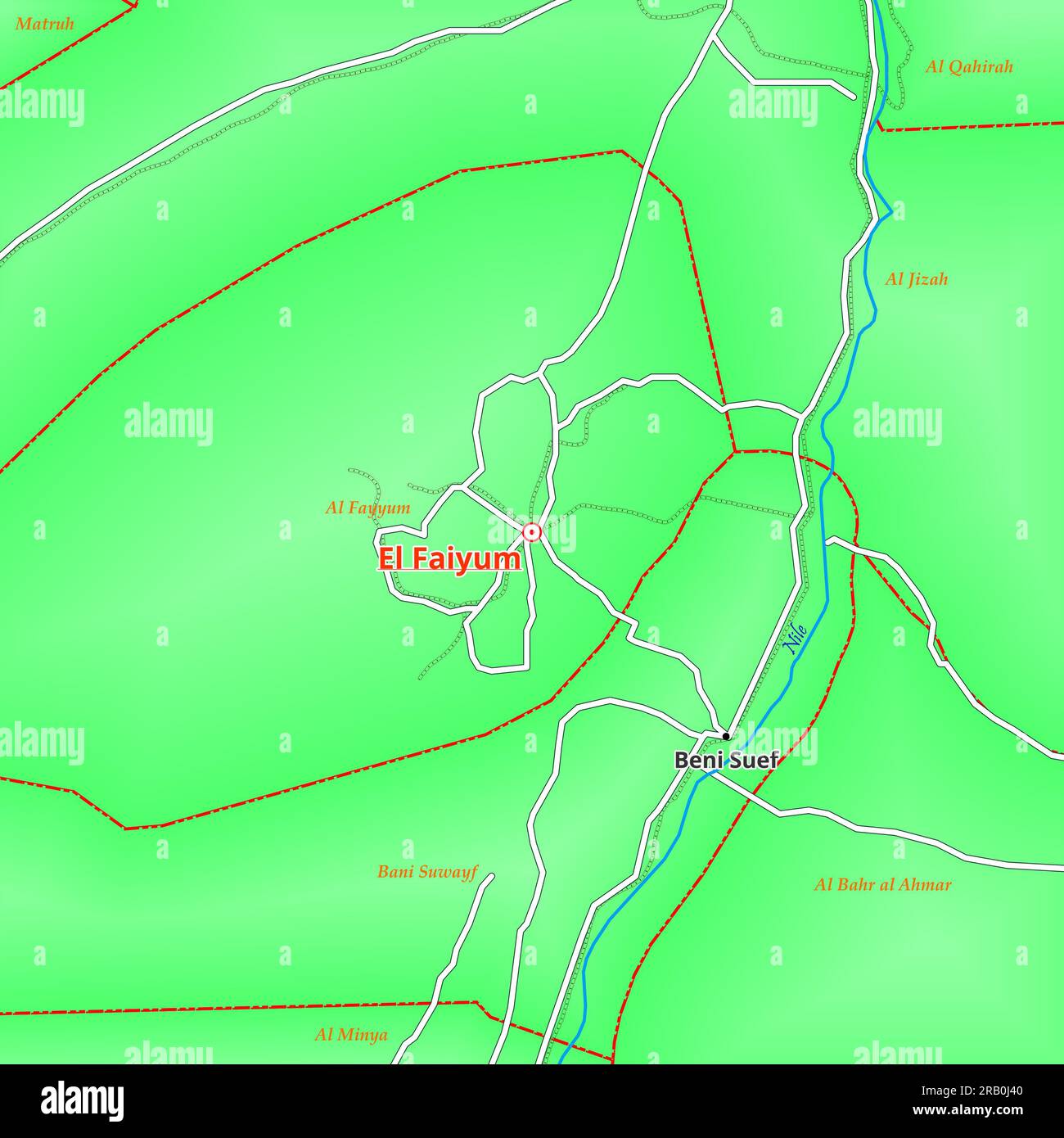 Map of El Faiyum City in Egypt Stock Photo - Alamy