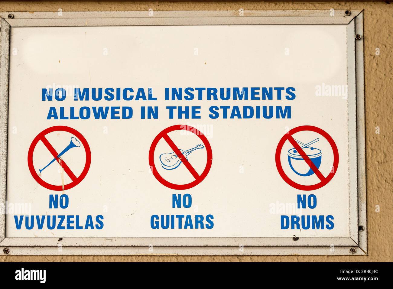 no musical instruments allowed in the stadium sign or signage on the ...
