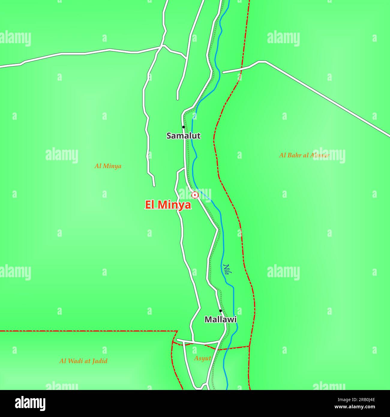 Map of El Minya City in Egypt Stock Photo - Alamy