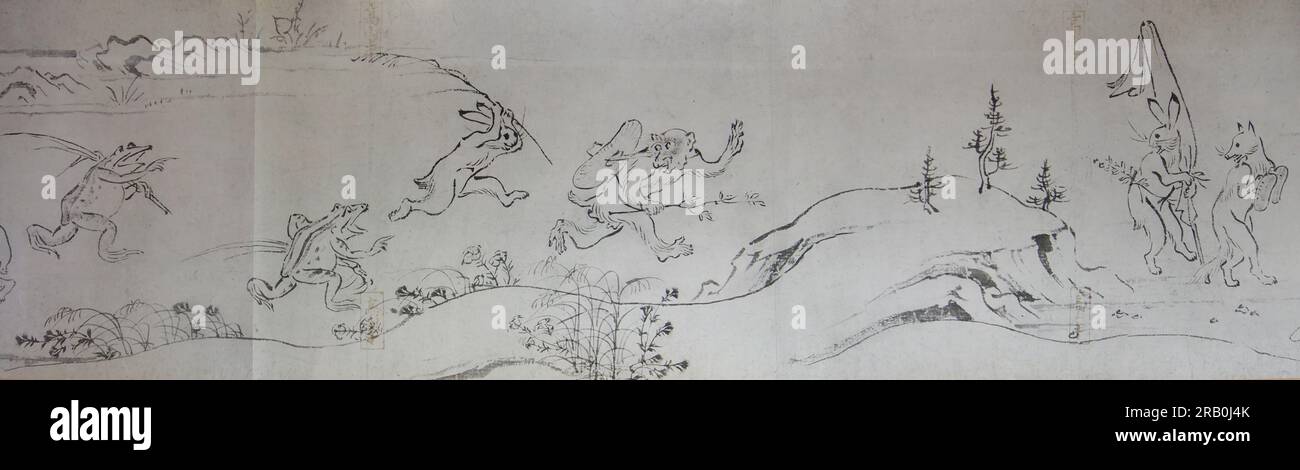 "Chōjū jinbutsu giga" is a four-volume scroll drawn in the 12th to 13th ...