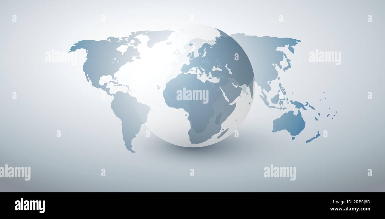 Earth Globe and World Map Design Layout- Global Business, Technology ...