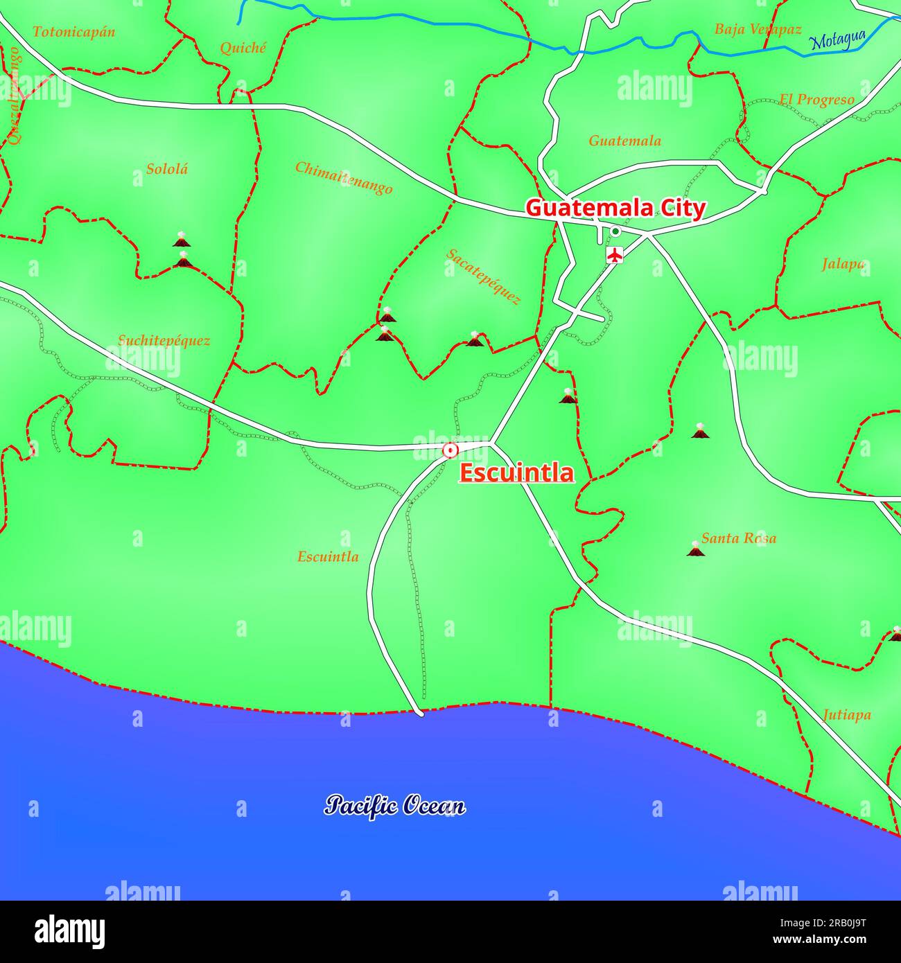 Map of Escuintla City in Guatemala Stock Photo - Alamy