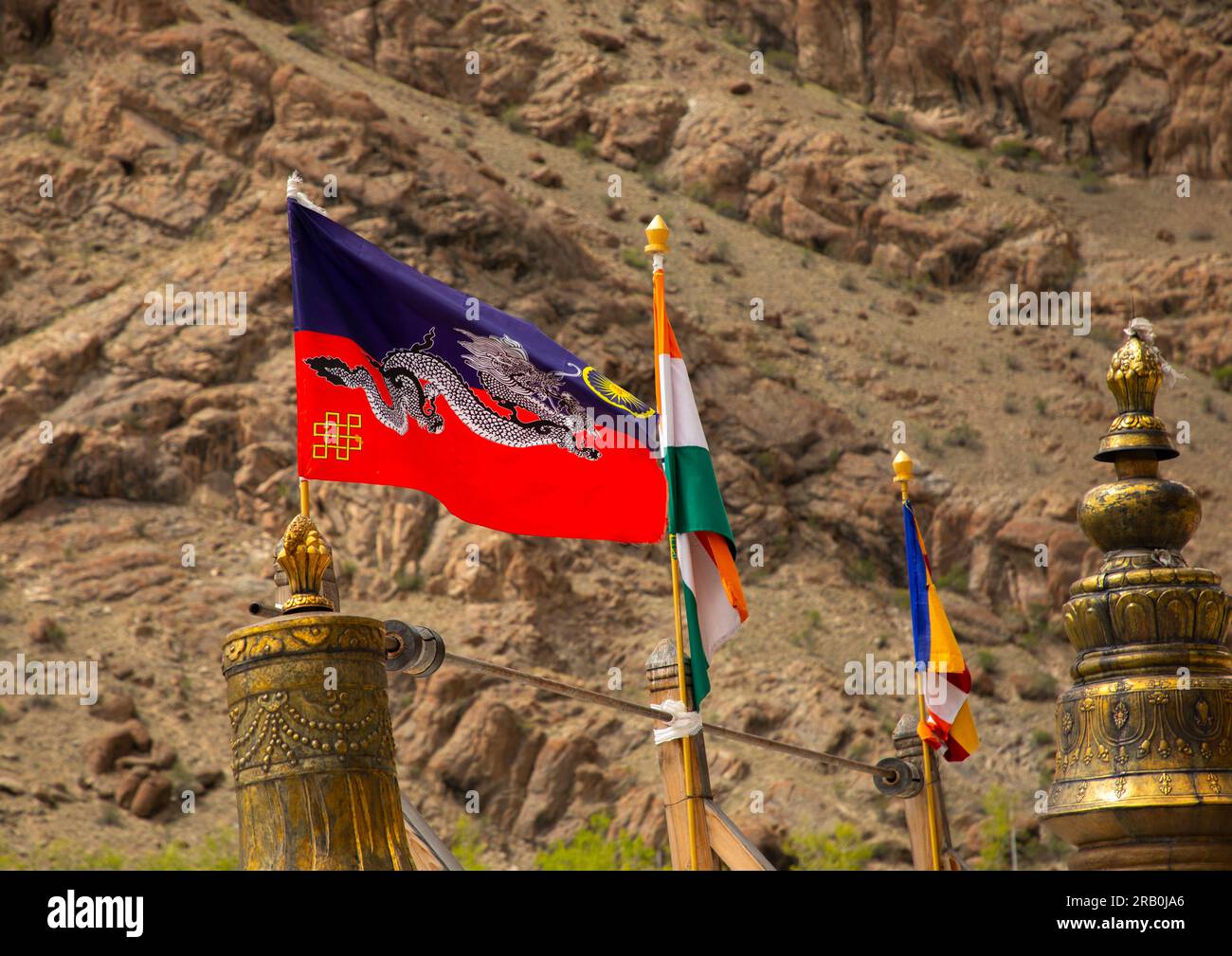 Hemis monastery flags, Ladakh, Hemis, India Stock Photo - Alamy