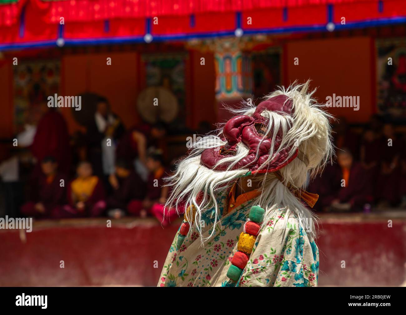 Cham dance with masked lamas in Lamayuru Monastery, Ladakh, Khalatse ...