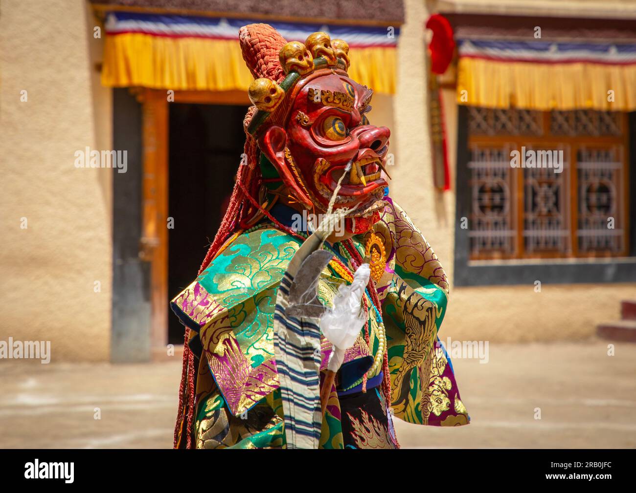 Cham dance with masked lamas in Lamayuru Monastery, Ladakh, Khalatse ...