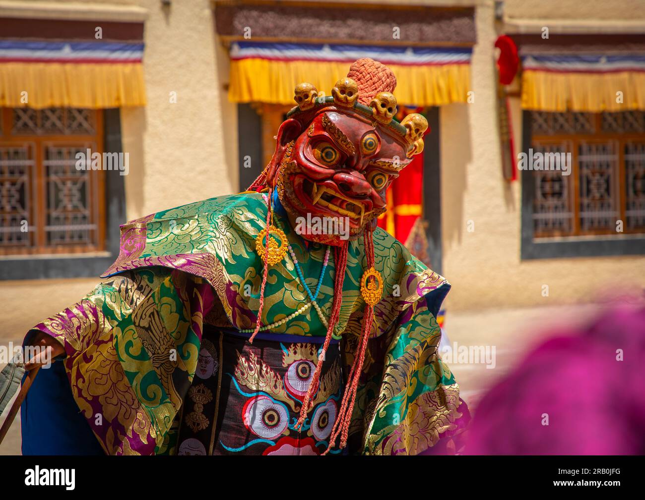 Cham dance with masked lamas in Lamayuru Monastery, Ladakh, Khalatse ...