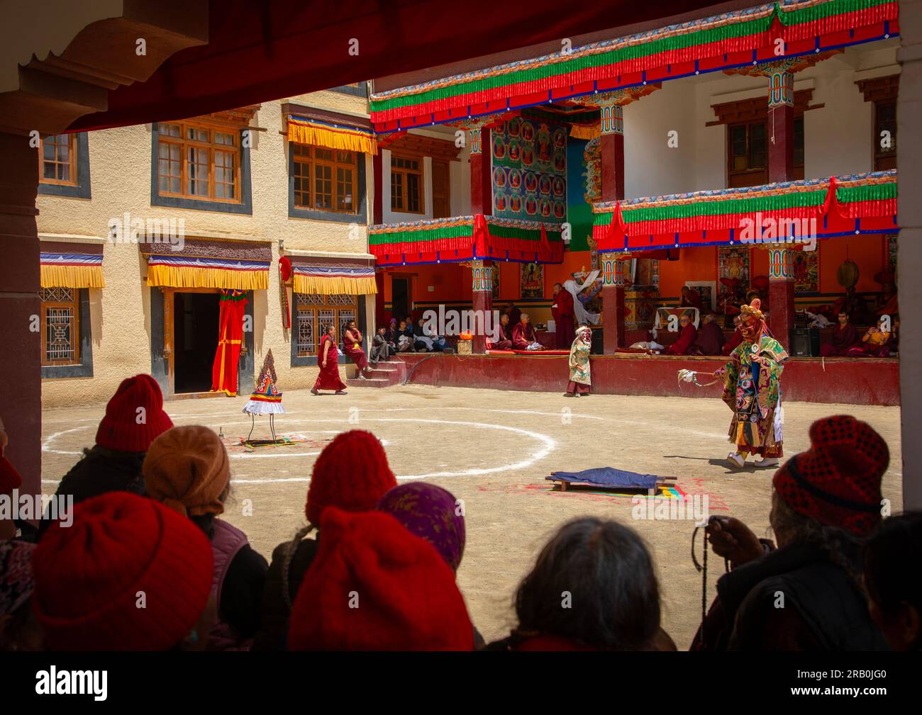 Cham dance with masked lamas in Lamayuru Monastery, Ladakh, Khalatse ...