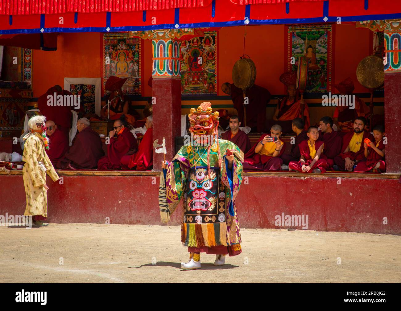 Cham dance with masked lamas in Lamayuru Monastery, Ladakh, Khalatse ...
