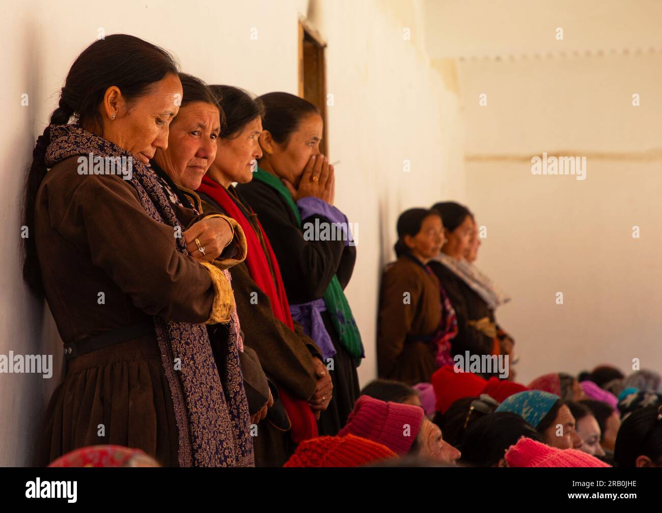 Tibetan women in Lamayuru Monastery, Ladakh, Khalatse, India Stock ...