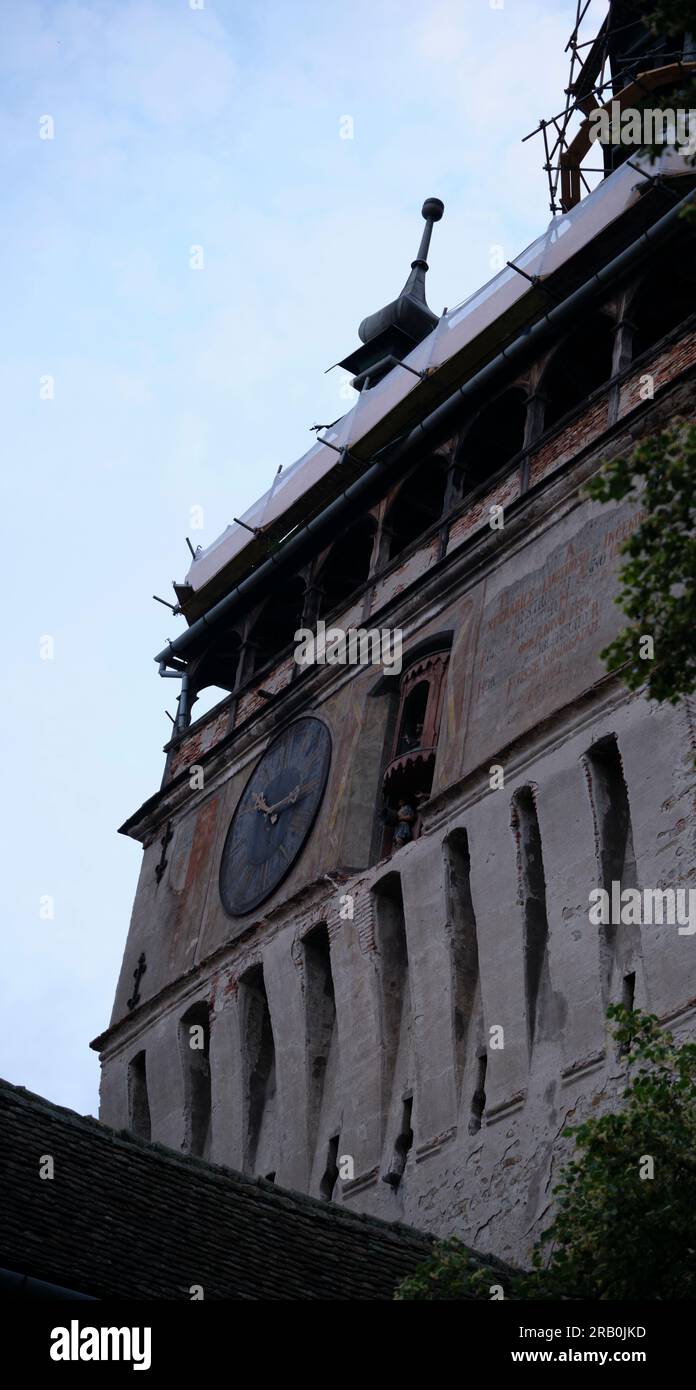 The clock tower in Sighisoara,Romania Stock Photo - Alamy