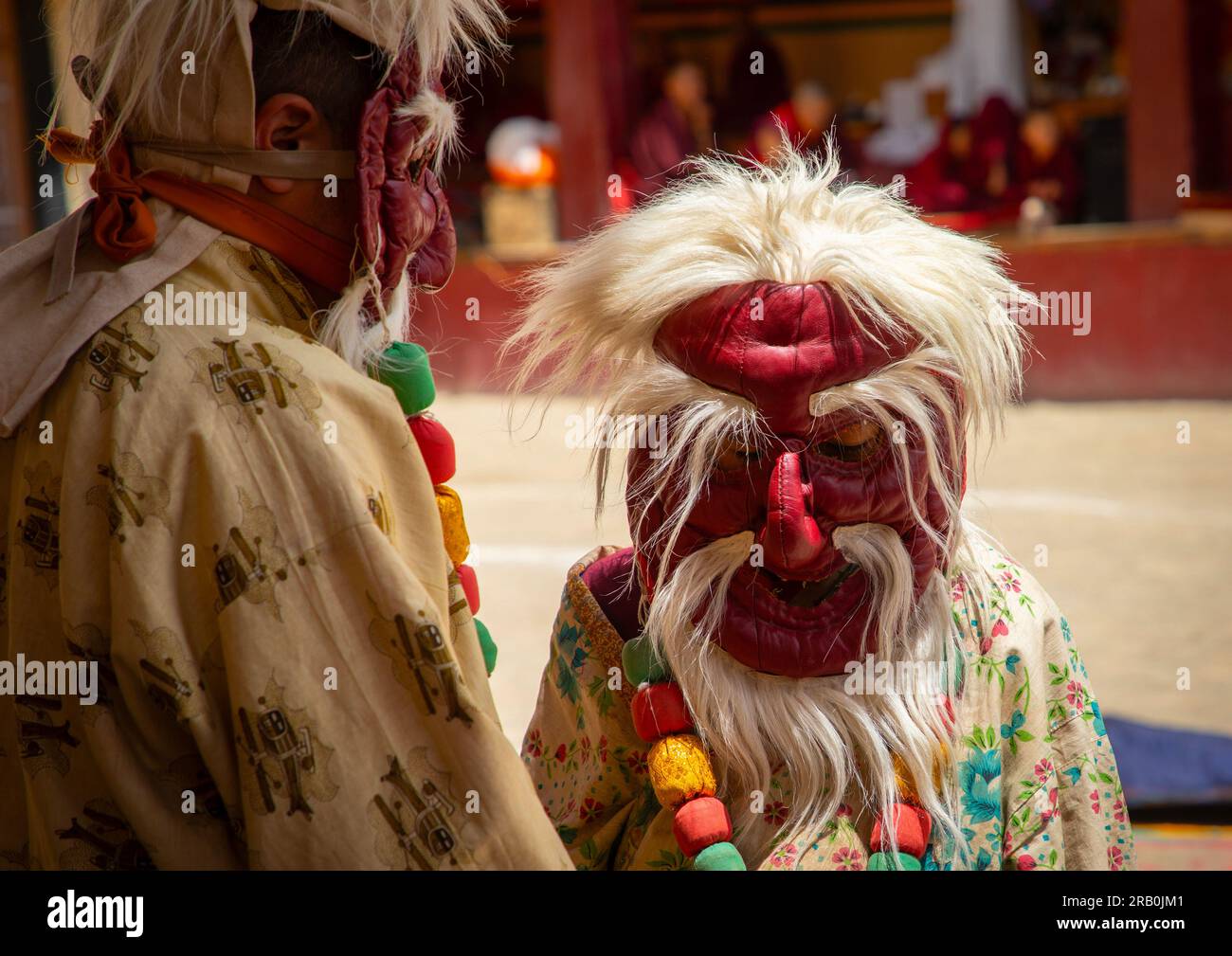 Cham dance with masked lamas in Lamayuru Monastery, Ladakh, Khalatse ...