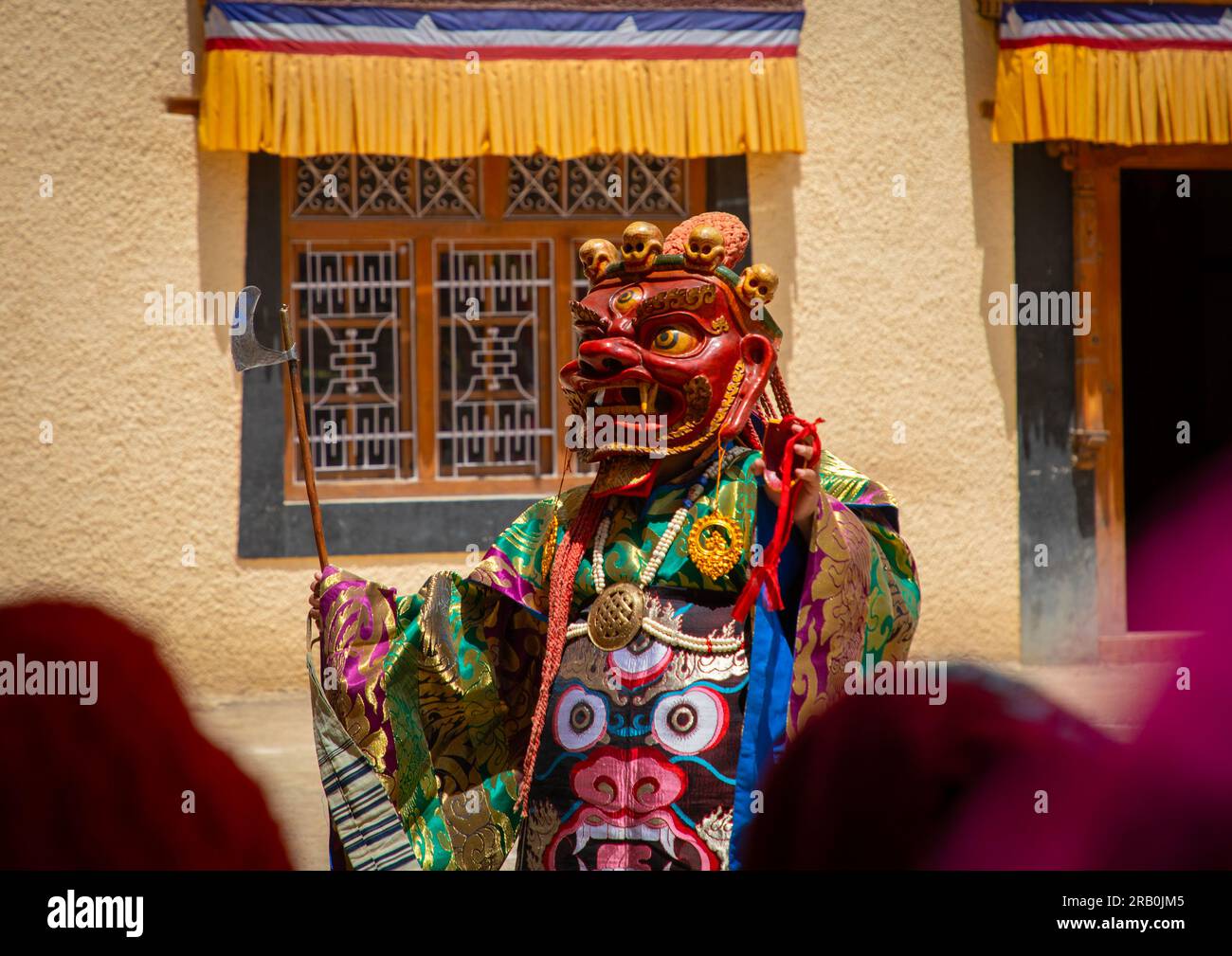 Cham dance with masked lamas in Lamayuru Monastery, Ladakh, Khalatse ...