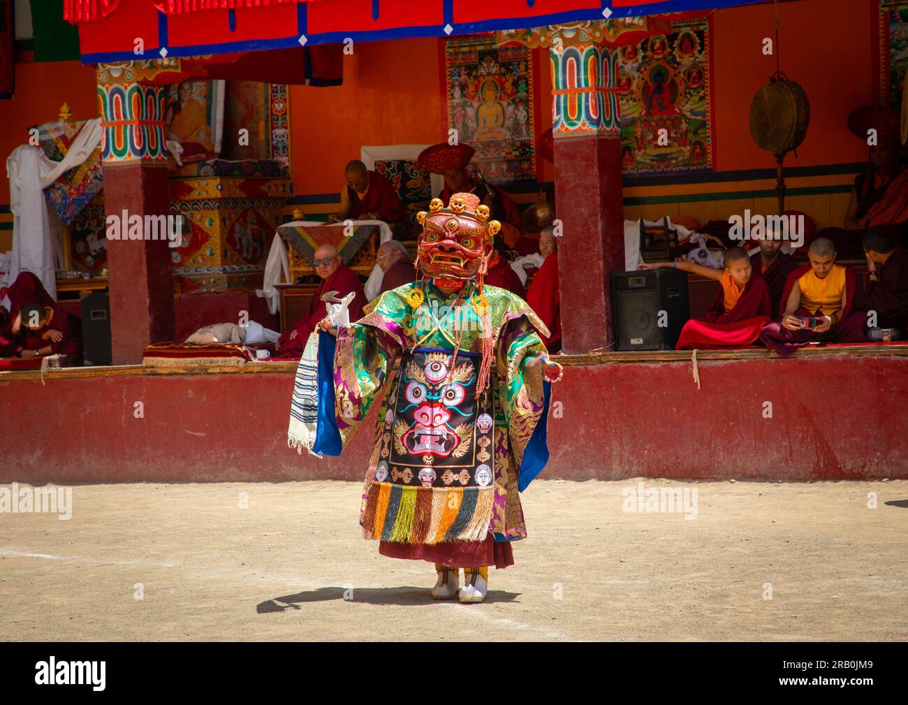Cham dance with masked lamas in Lamayuru Monastery, Ladakh, Khalatse ...