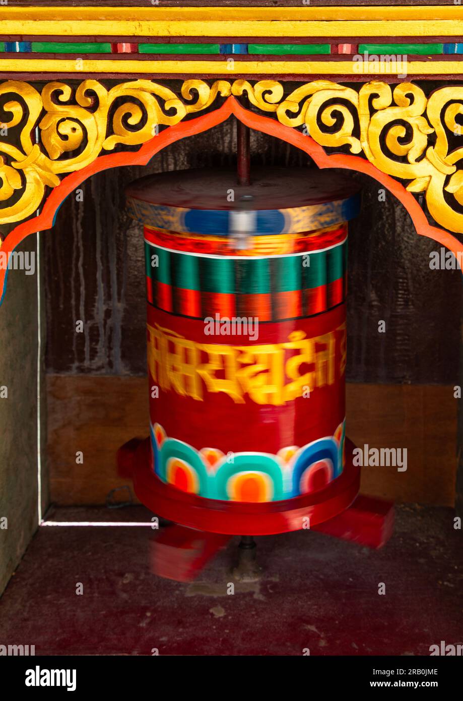 Prayer wheel in Lamayuru Monastery, Ladakh, Khalatse, India Stock Photo ...