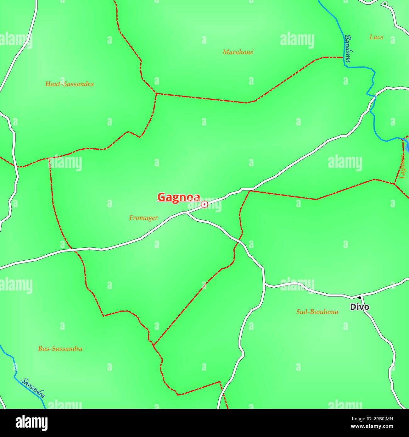 Map of Gagnoa City in Ivory Coast Stock Photo - Alamy